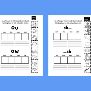 Cut & Paste Vowels and Digraph - Etsy