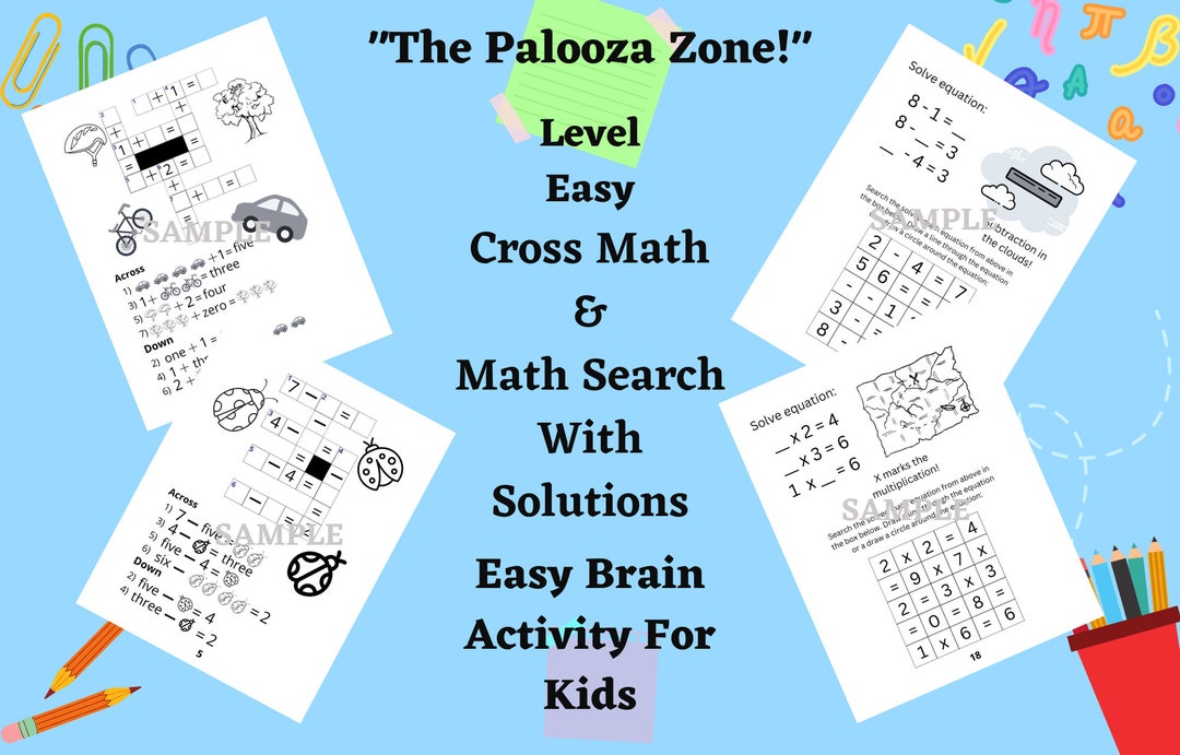 22 Pages of Math Search and Cross Math - Math Sheet - Math Work Sheet ...