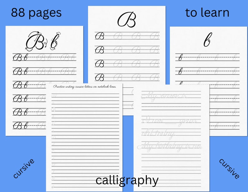 Cursive & Calligraphy Tracing - Etsy