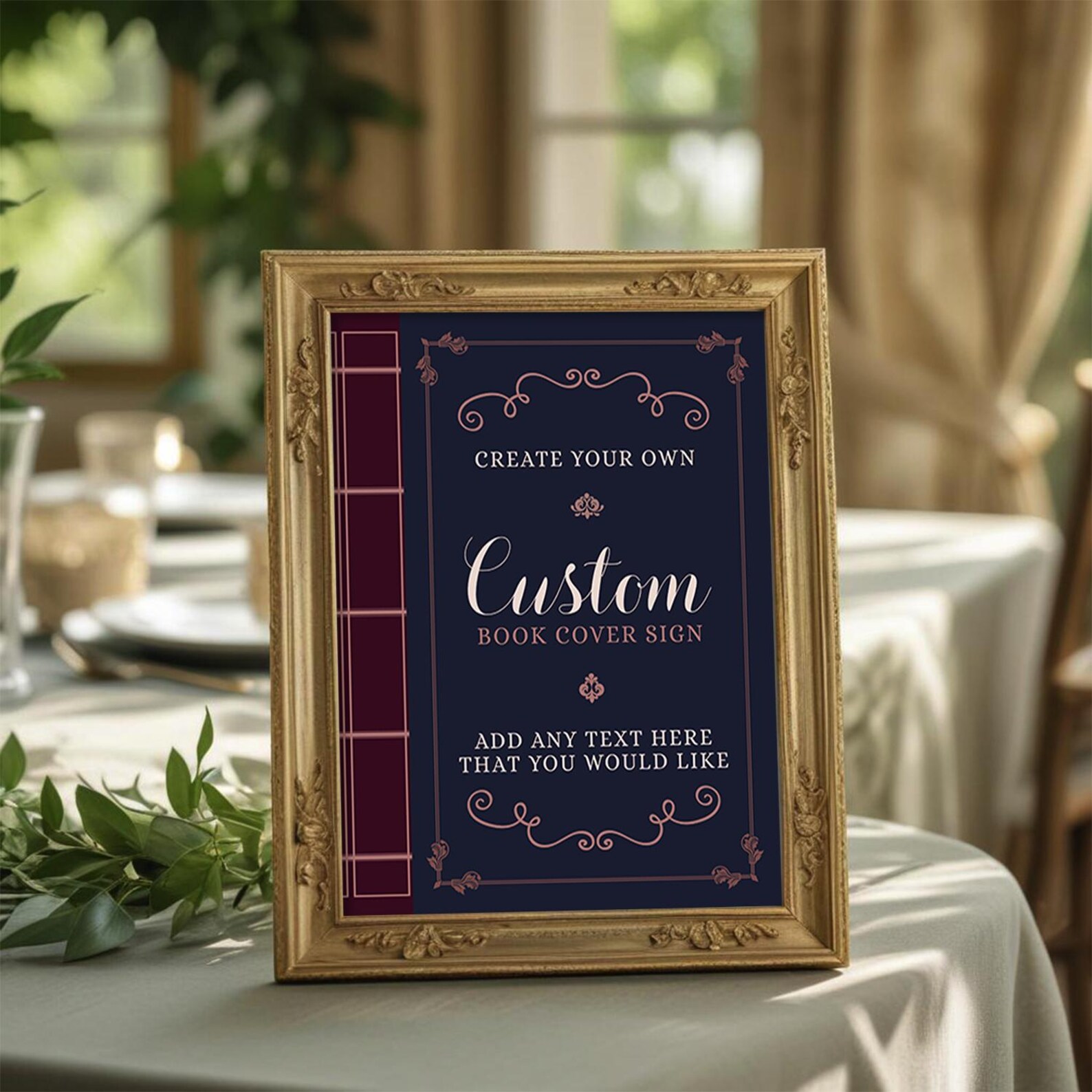 Custom Book Sign | Storybook DIY Wedding Print | Editable Template ...