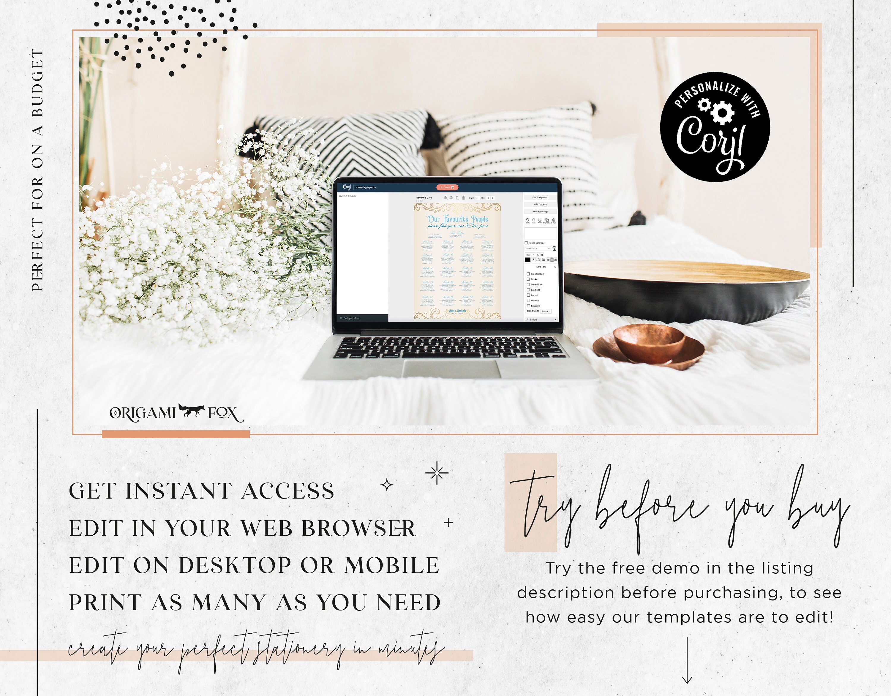 LILLIAN Fairytale Table Plan Cinderella Style DIY Wedding Print ...