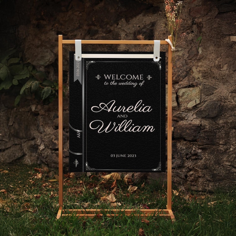 Literary Welcome Sign | Book Style DIY Wedding Sign | Editable Template ...