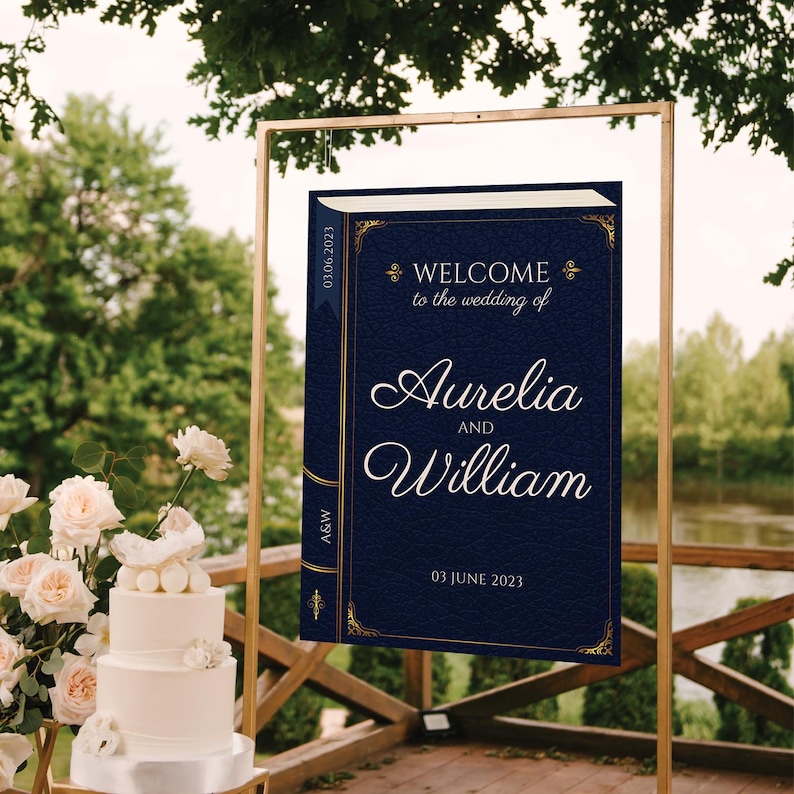 Literary Welcome Sign | Book Style DIY Wedding Sign | Editable Template ...