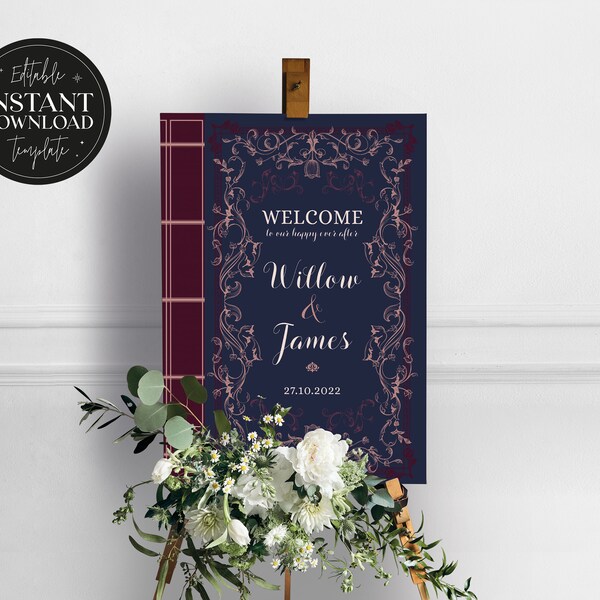 Book Theme Wedding Welcome Sign - Etsy