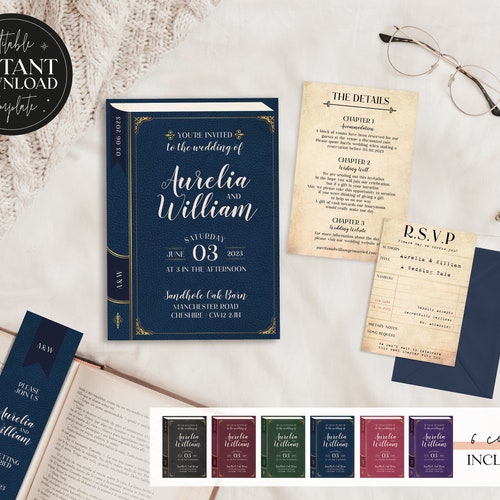 Library Book Wedding Invitations / Literary Wedding sample - Etsy Canada