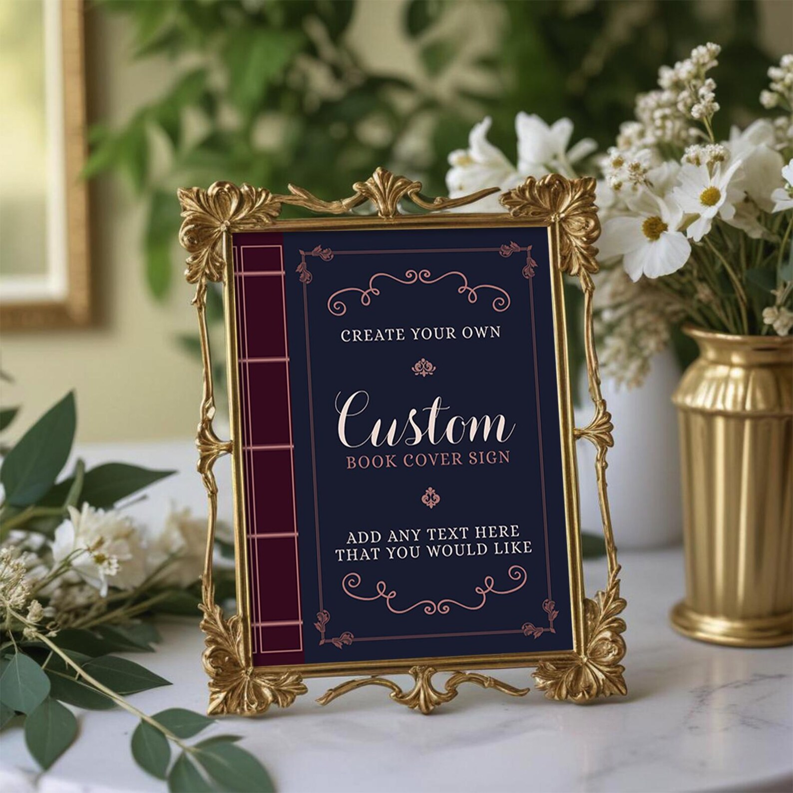 Custom Book Sign | Storybook DIY Wedding Print | Editable Template ...