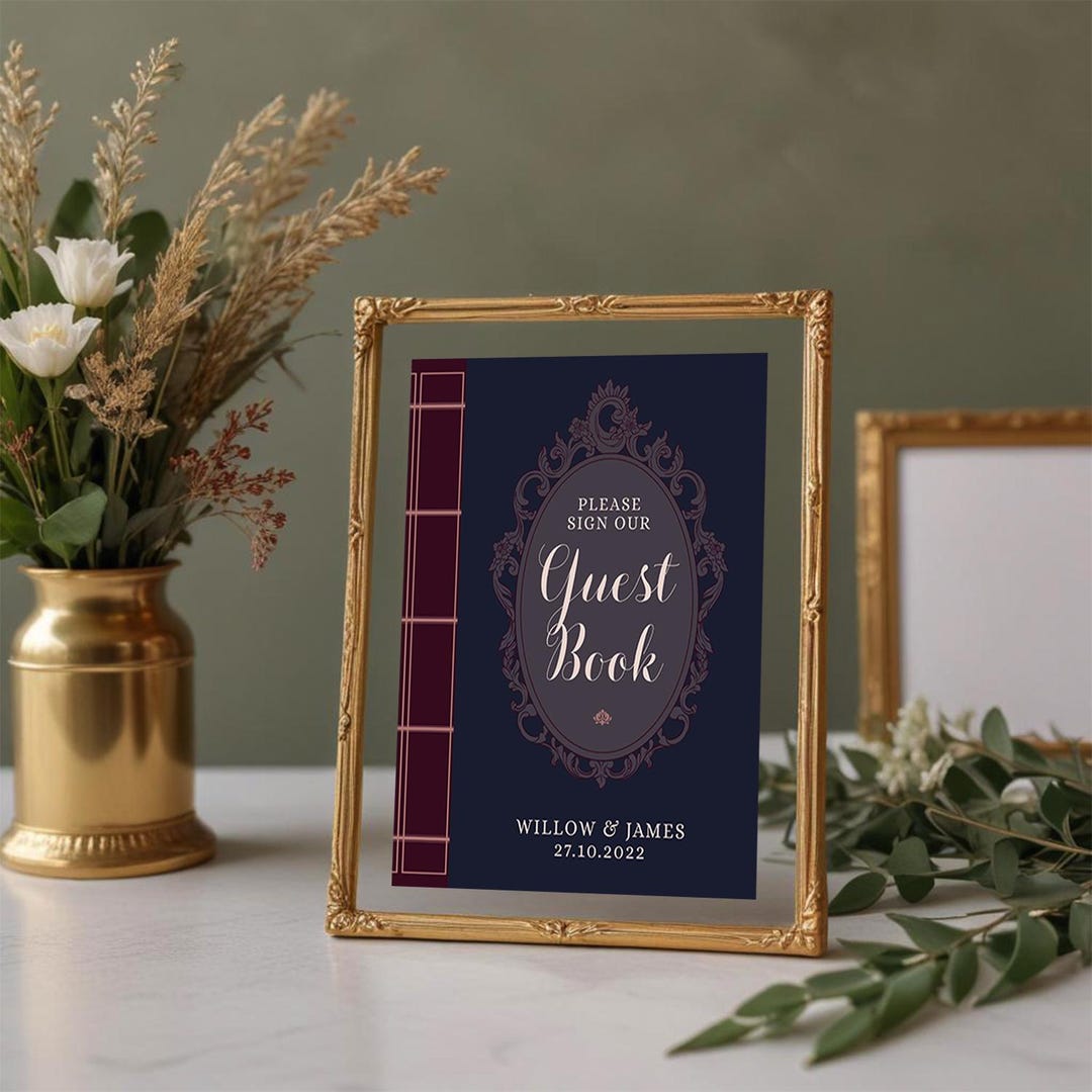Guest Book Sign | Storybook DIY Wedding Print | Editable Template ...