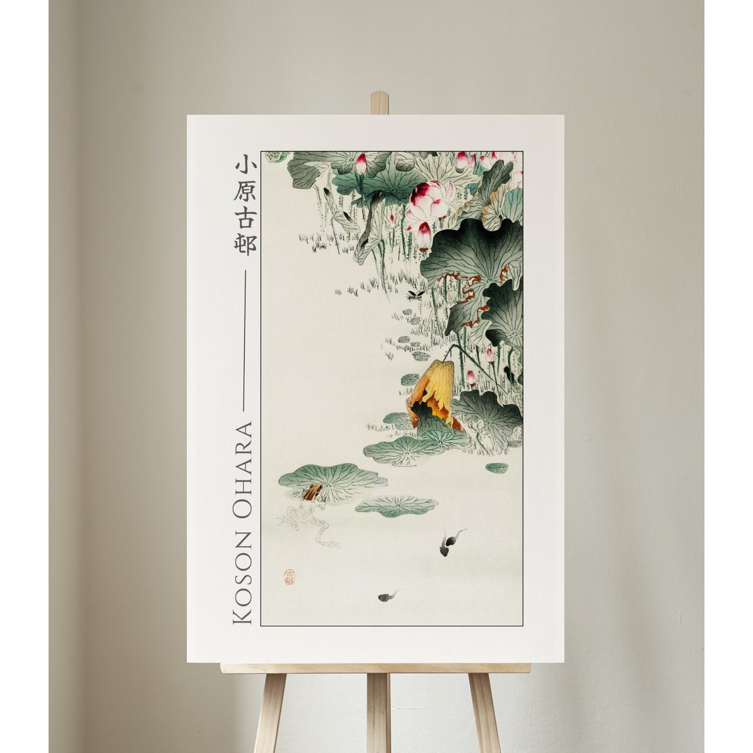 Frog and Tadpoles by Ohara Koson, Japanese Art Print, Poster, Home ...