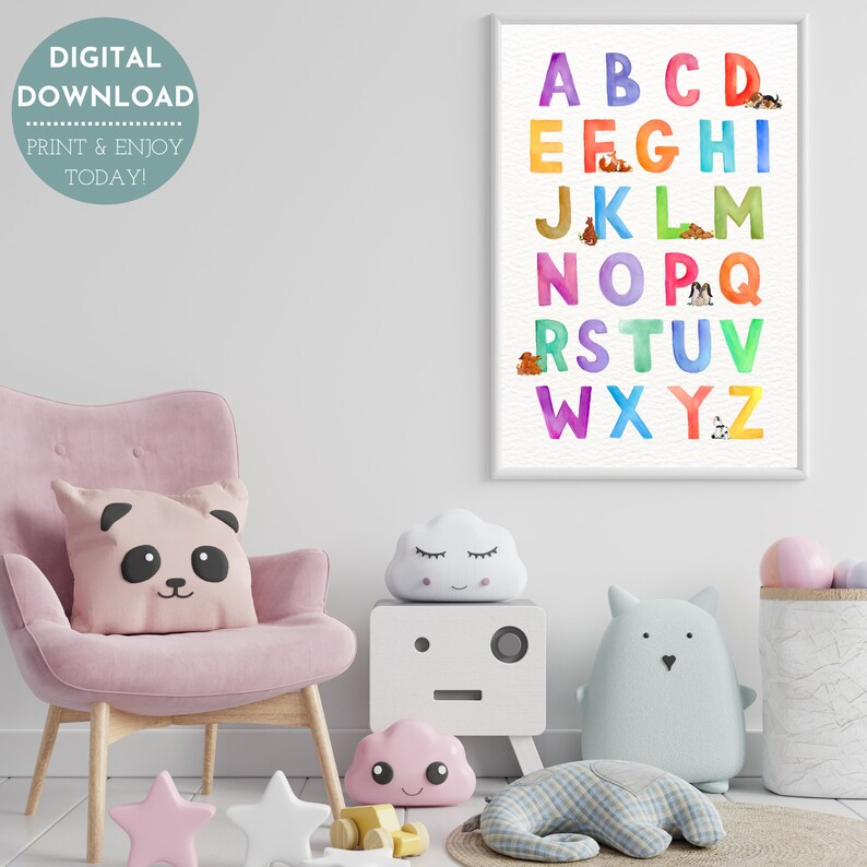 Printable ABC Poster Kids Wall Art Children's Wall Art - Etsy
