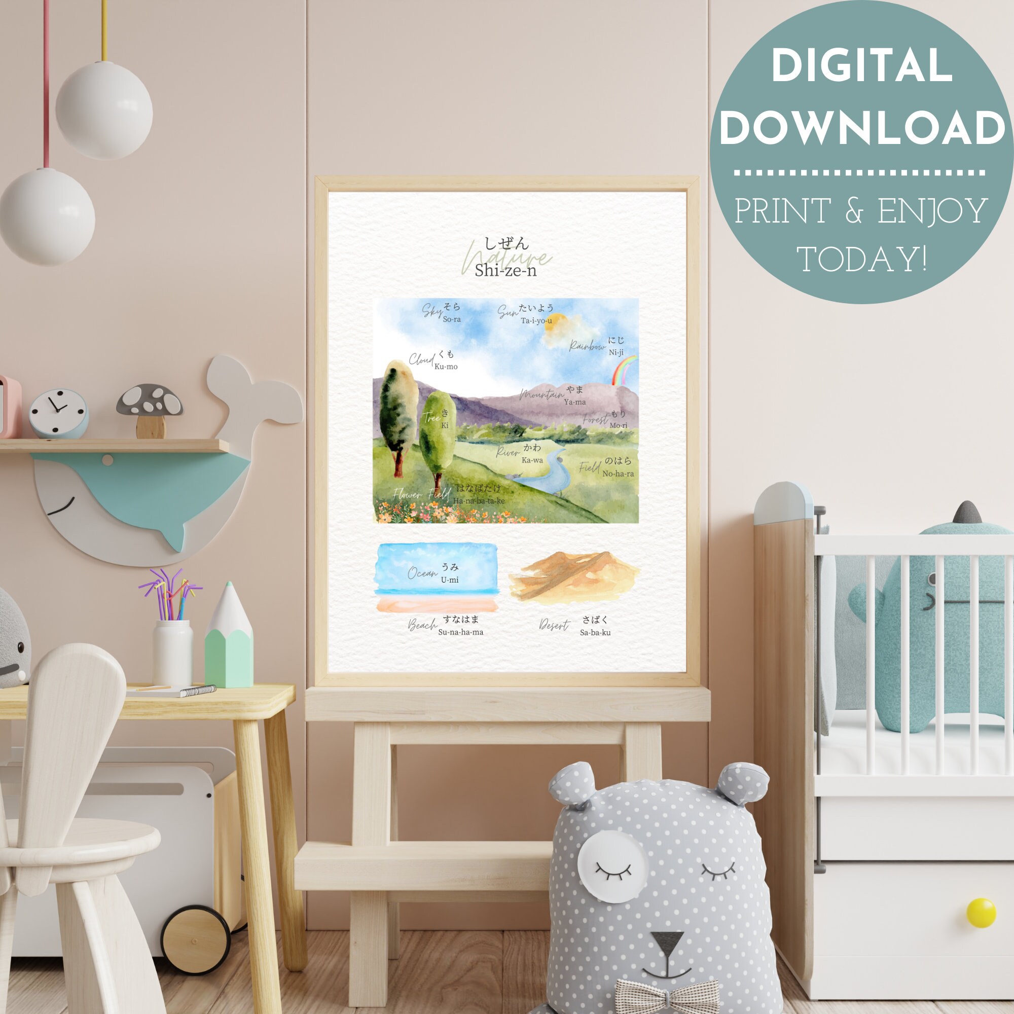 Printable Nature Poster, Kids Wall Art, Children's Wall Art, Nursery ...