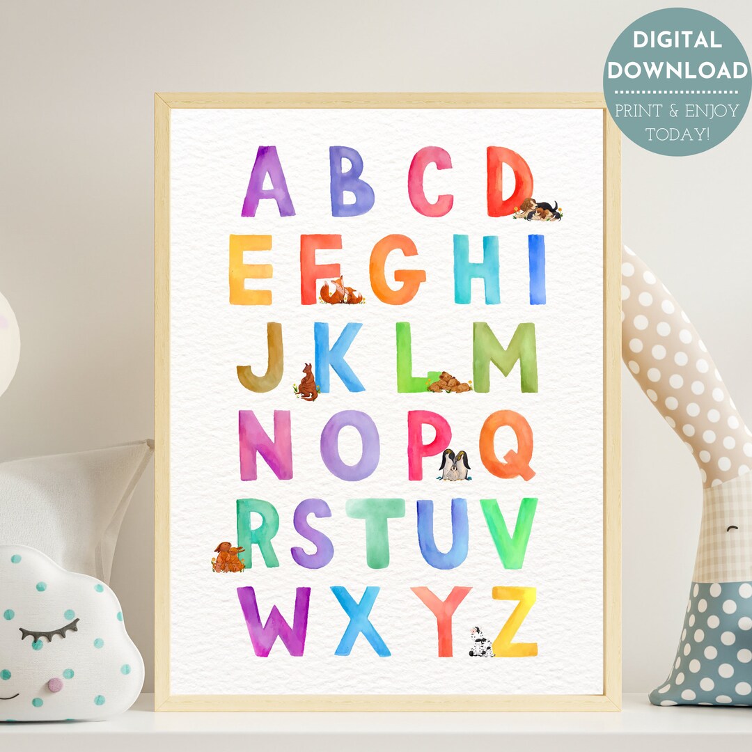Printable ABC Poster, Kids Wall Art, Children's Wall Art, Nursery Decor ...