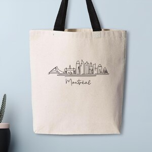 Montreal Tote Bag, Montreal Skyline Tote Bag, Quebec Souvenir, Travel ...