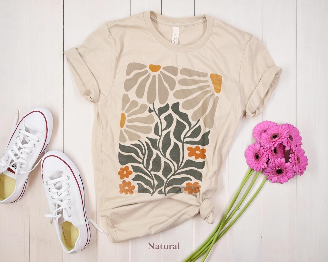 Matisse Style Wildflower T-shirt, Botanical Art Nouveau Tee - Etsy