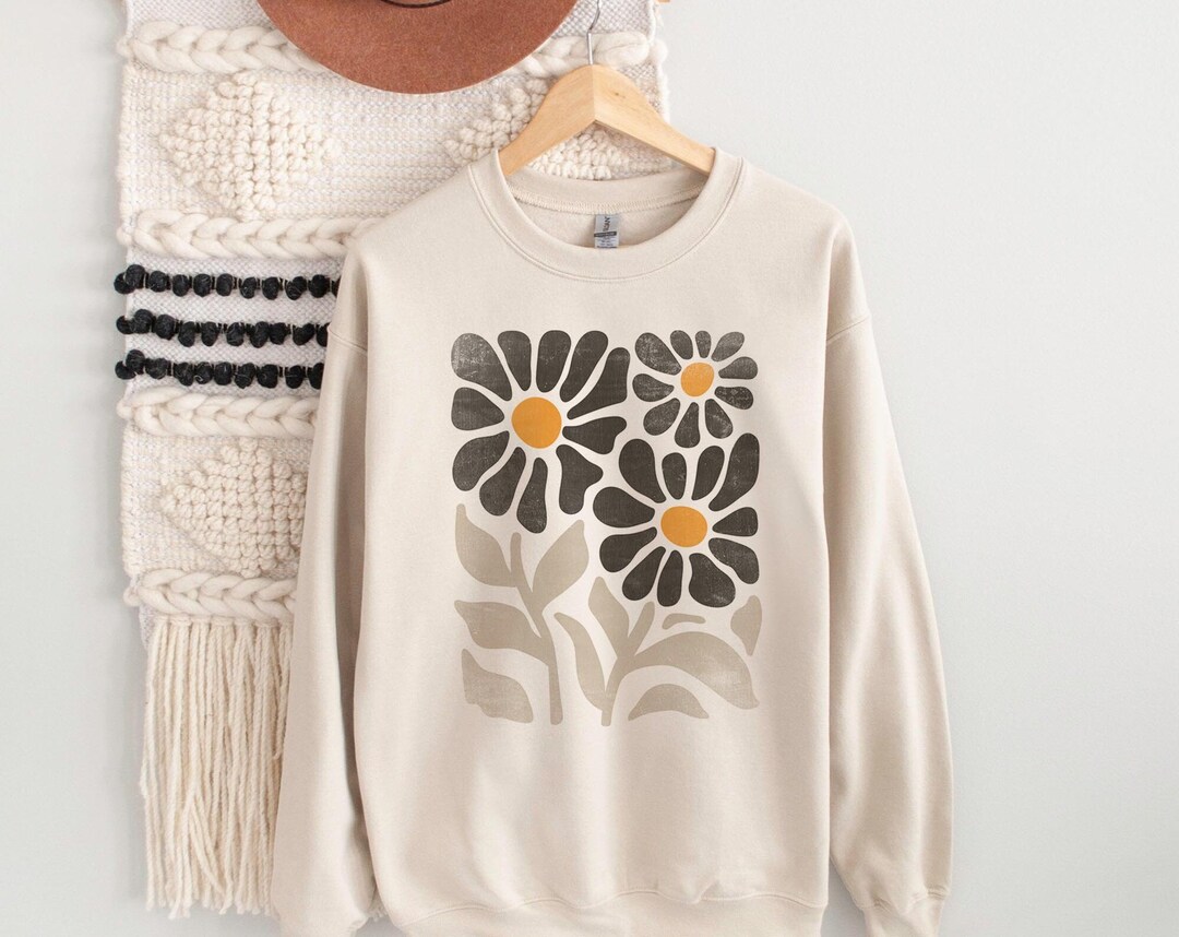 Boho Flower Sweatshirt Unisex Wildflower Sweater Women Floral ...