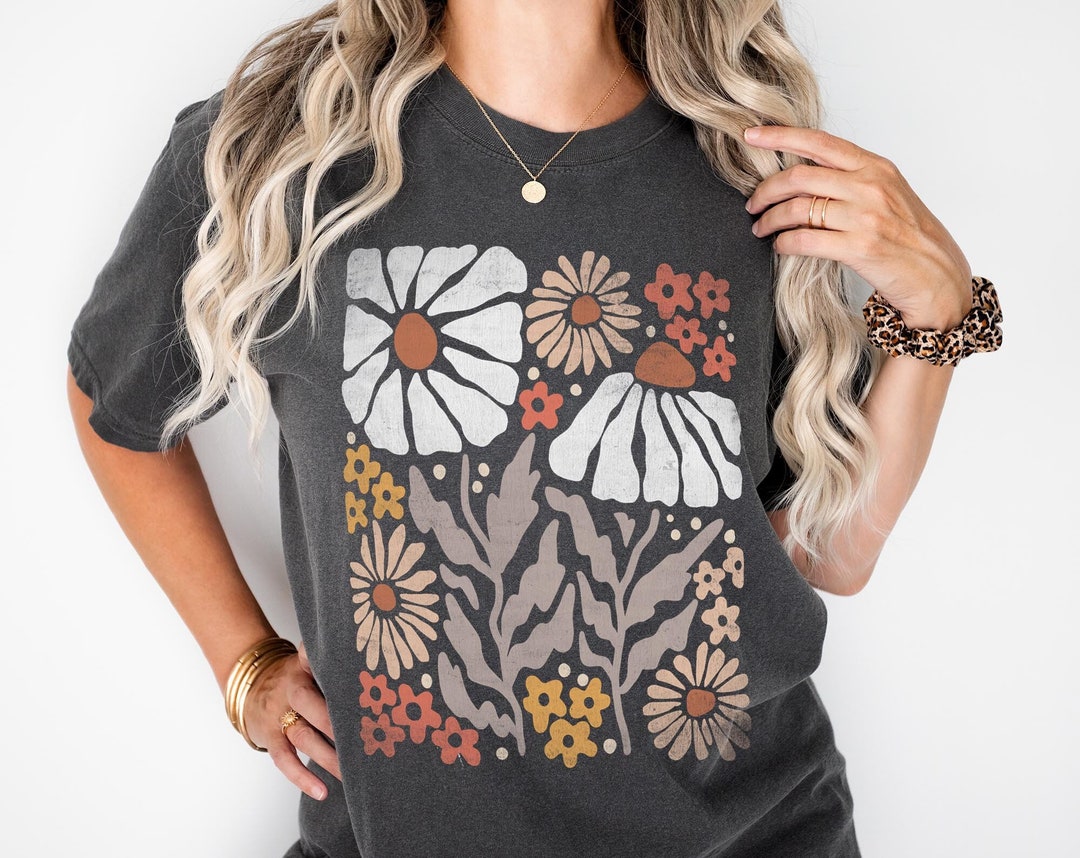 Flowers Comfort Colors Tshirt, Boho Wildflowers Tshirt, Matisse T-shirt ...