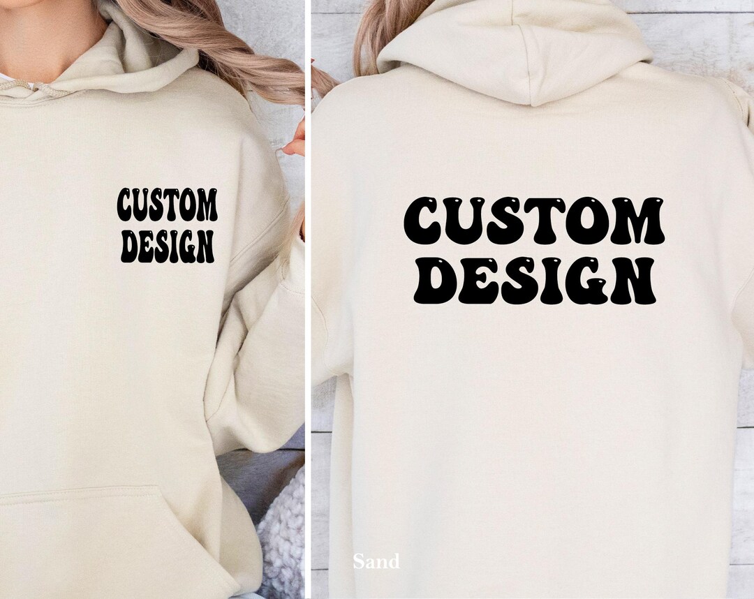 Custom Unisex Hoodie, Your Design, Front & Back Print - Etsy