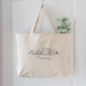 Montreal Tote Bag, Montreal Skyline Tote Bag, Quebec Souvenir, Travel ...