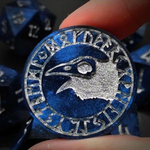 Raven Sacrifice, Handmade Set of Sharp Edge Polyhedral Resin Dice for ...