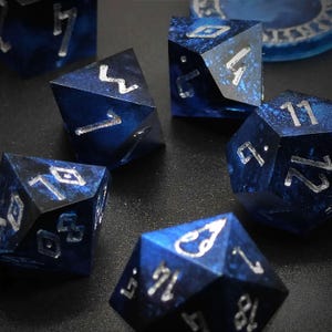 Raven Sacrifice, Handmade Set of Sharp Edge Polyhedral Resin Dice for ...