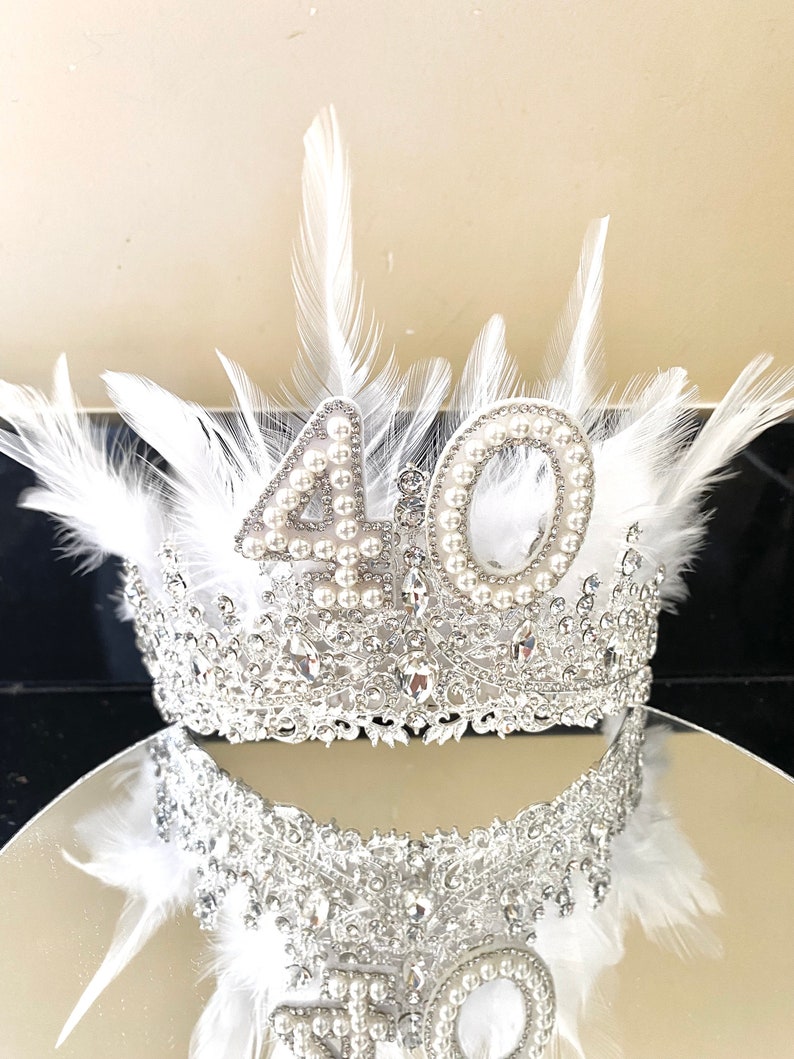 18th 21st 30th 40th 50th Birthday Crown Feather 30th Headband 40th ...