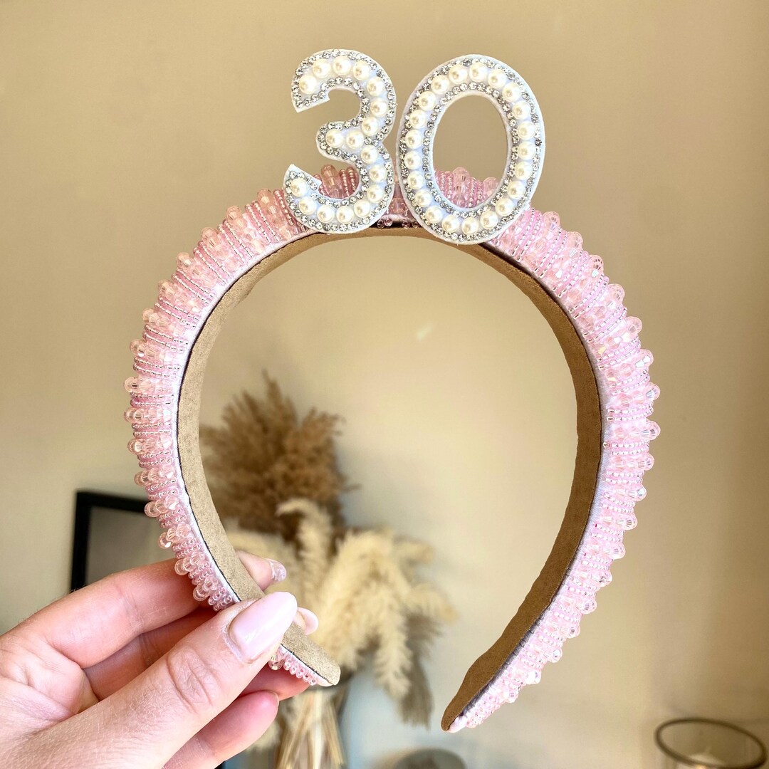 Handcrafted Light Pink Birthday Headband: Number Age Crown - Etsy