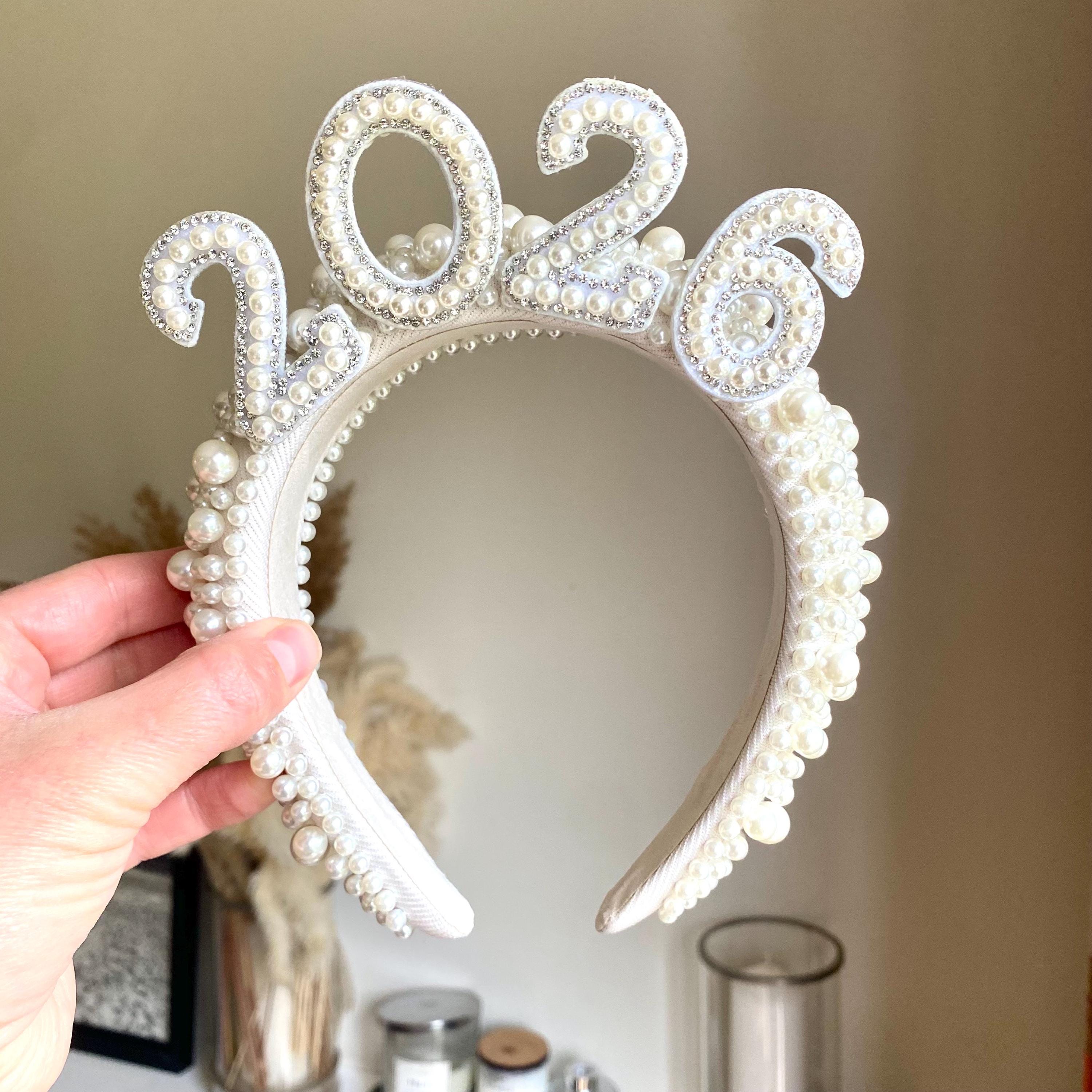 New Years Eve Headband Pearl Headband, NYE Tiara, White Black New Years ...