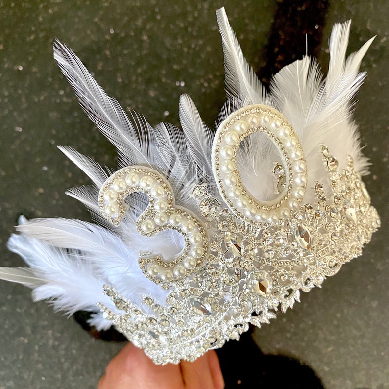 18th 21st 30th 40th 50th Birthday Crown Feather 30th Headband - Etsy