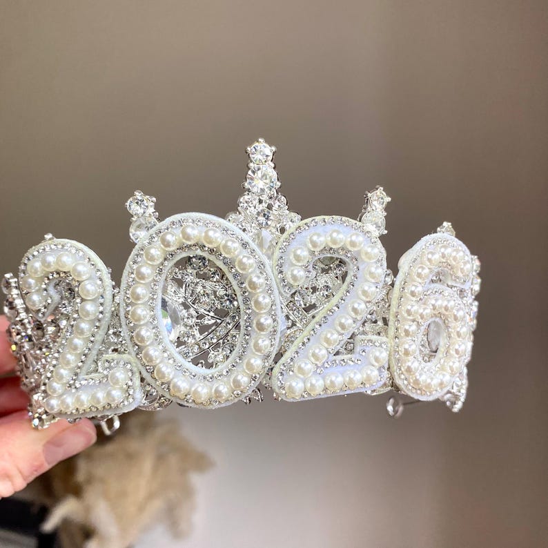 New Years Eve Crown Silver Gold and Pearl Tiara Crown Headpiece 2026 - Etsy
