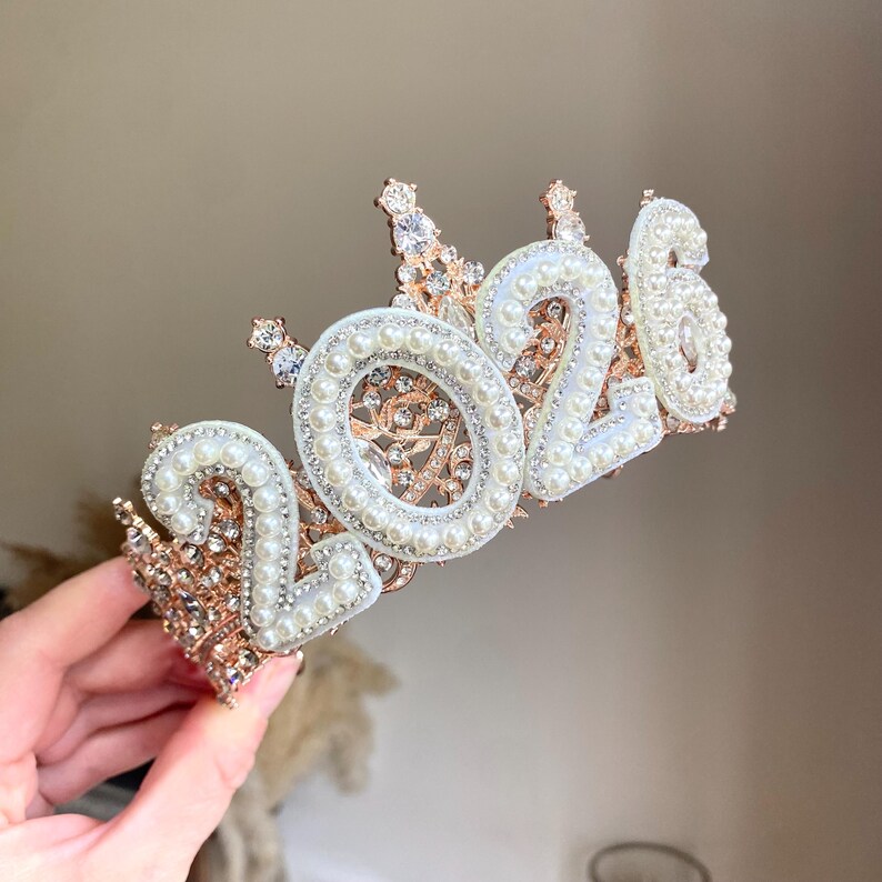 New Years Eve Crown Silver Gold and Pearl Tiara Crown Headpiece 2026 - Etsy
