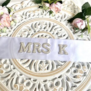 Bride Sash, Hen Do Sash, Personalised White SASH, Bride to Be Sash ...