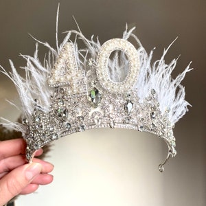 18th 21st 30th 40th 50th Birthday Crown Feather 30th Headband 40th ...