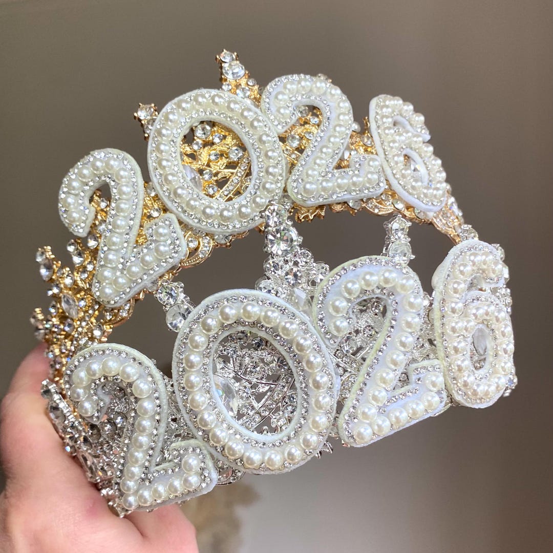 New Years Eve Crown Silver Gold and Pearl Tiara Crown Headpiece 2026 - Etsy