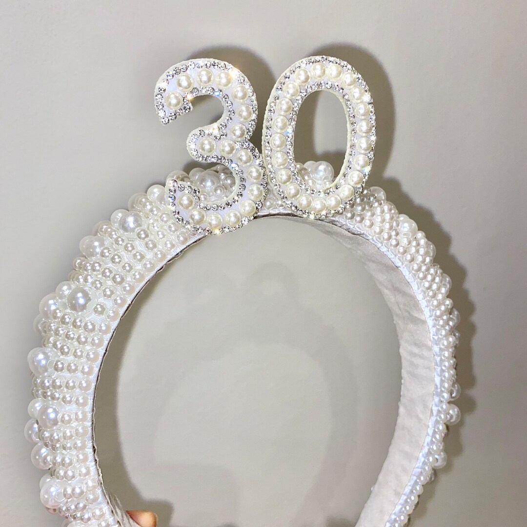 18th 21st 30th 40th 50th Birthday Pearl Headband 30th 40th Tiara ...