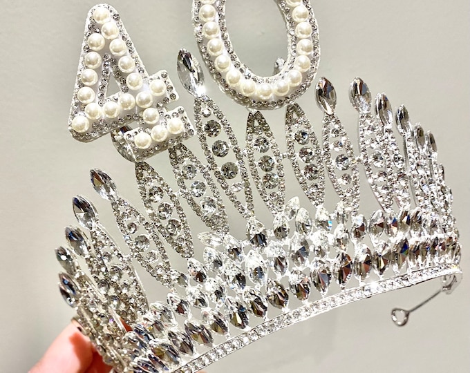 18th 21st 30th 40th 50th Birthday Crown 30th Headband 40th Tiara ...