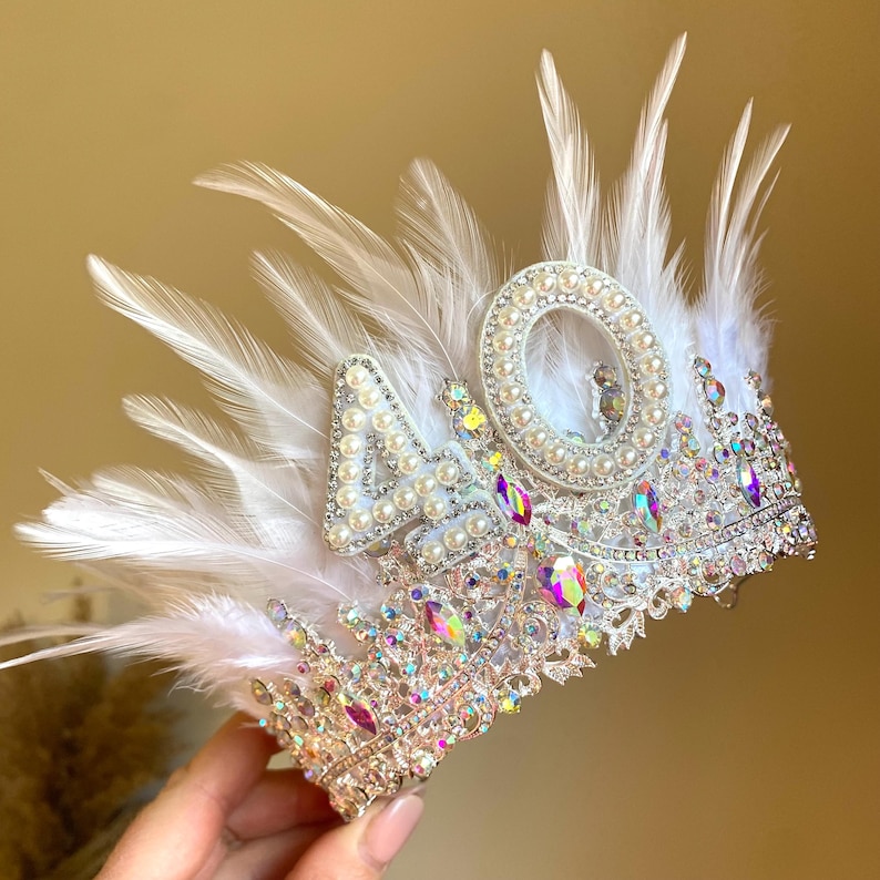 18th 21st 30th 40th 50th Birthday Crown Feather 30th Headband 40th ...