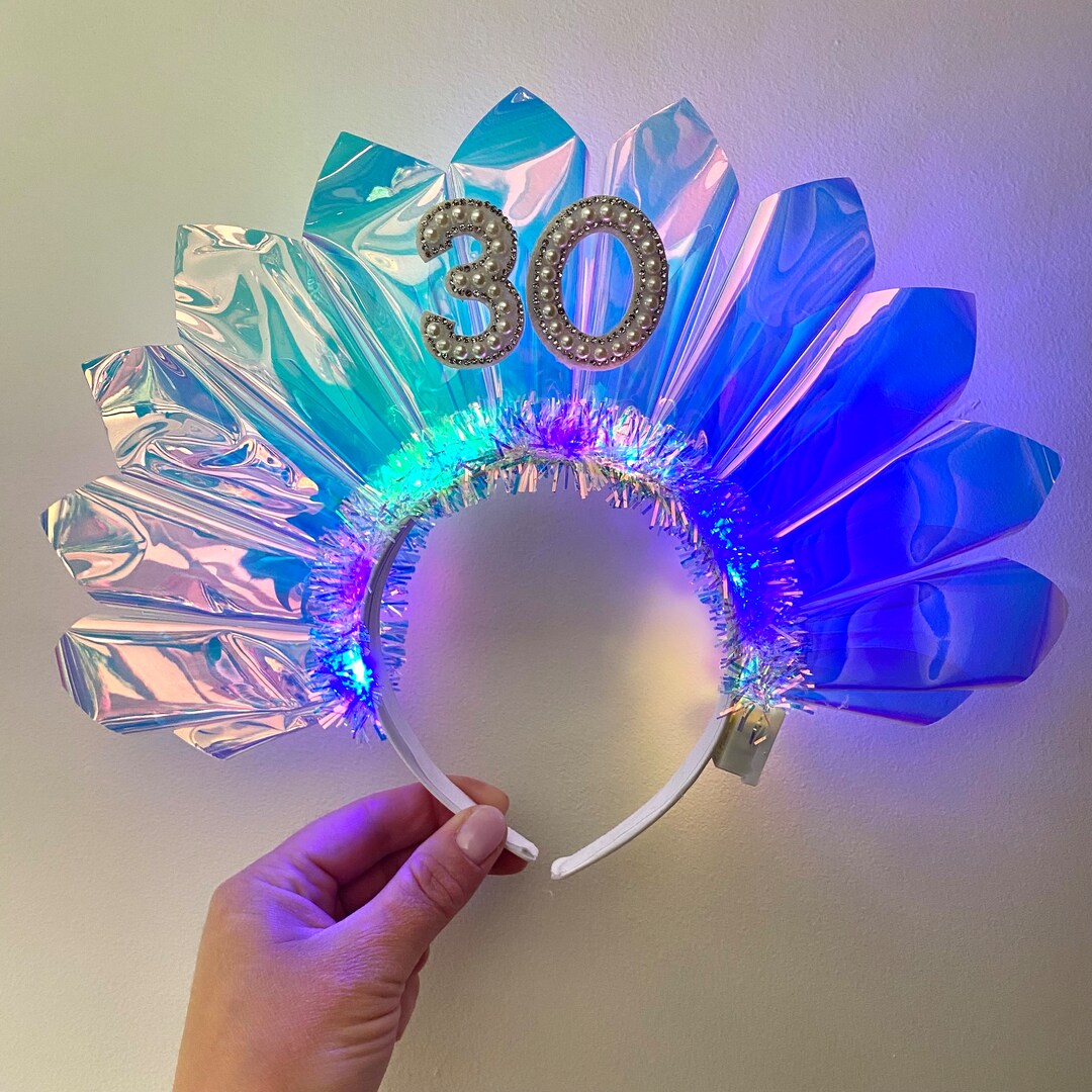 Light up Birthday Headband: Pearl Number Tiara, Party Gift - Etsy UK