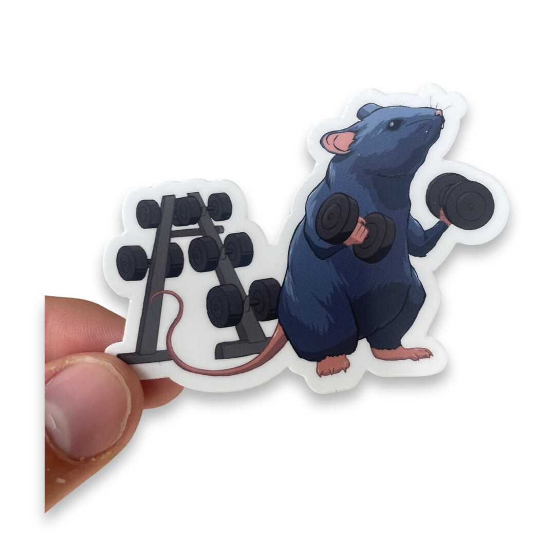 Gym Rat Dumbbell Curl Sticker | Bodybuilding Sticker | Workout Sticker ...
