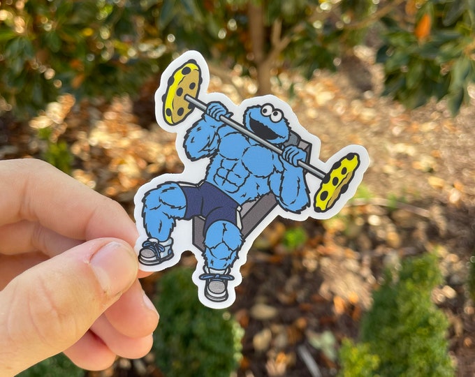 Gym Cookie Monster Gym Stickers Fitness Stickers Gifts for - Etsy