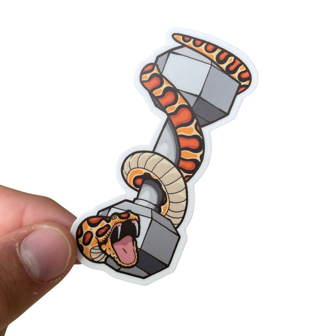 Snake Dumbbell Sticker | Gym Sticker | Fitness Sticker - Etsy