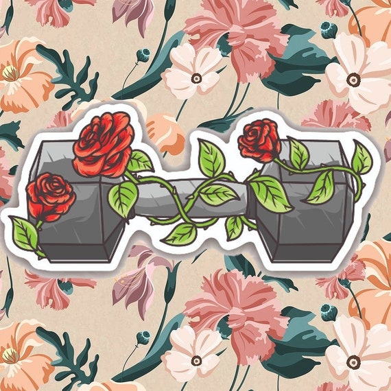 Flower Dumbbell Dumbbell Sticker Gym Stickers Fitness - Etsy