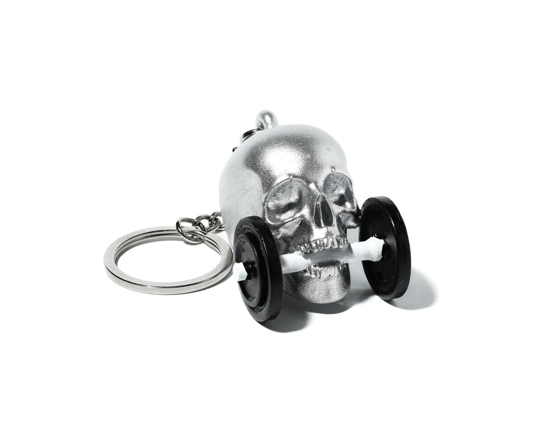 Gym Skull Keychain | Skull Dumbbell Keychain | Fitness Keychain | Gym ...
