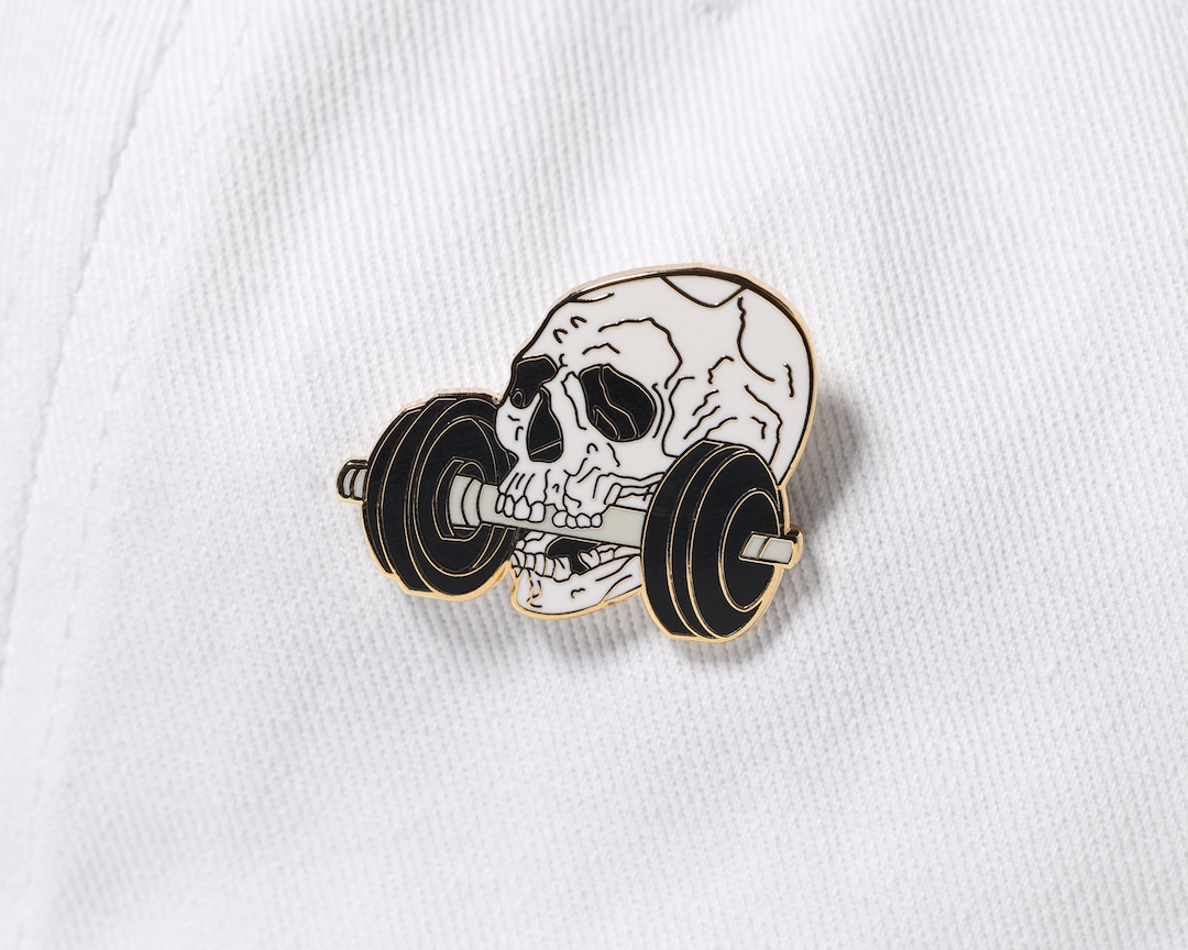 Gym Skull Enamel Pin: Weightlifting Fitness Gift - Etsy