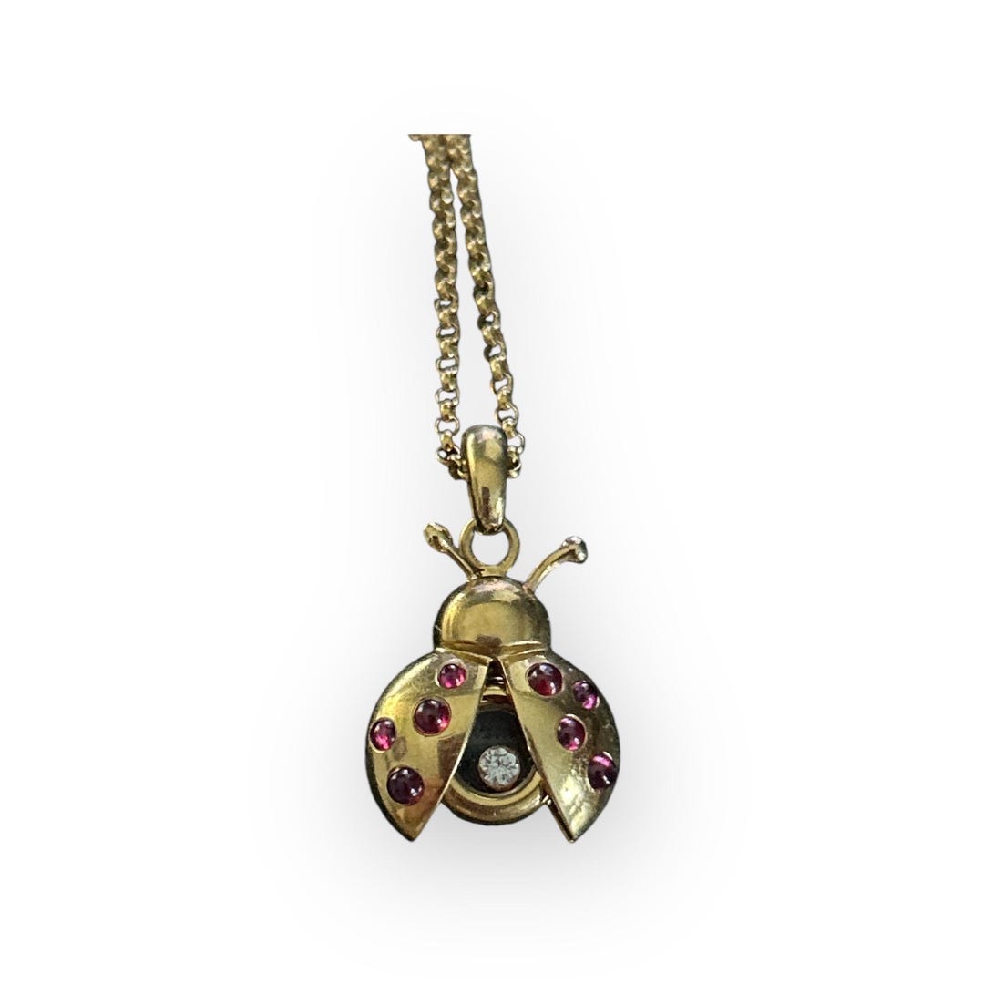 Chopard happy Ladybug Pendant 18 Karat Yellow Gold Cabochon Ruby and ...