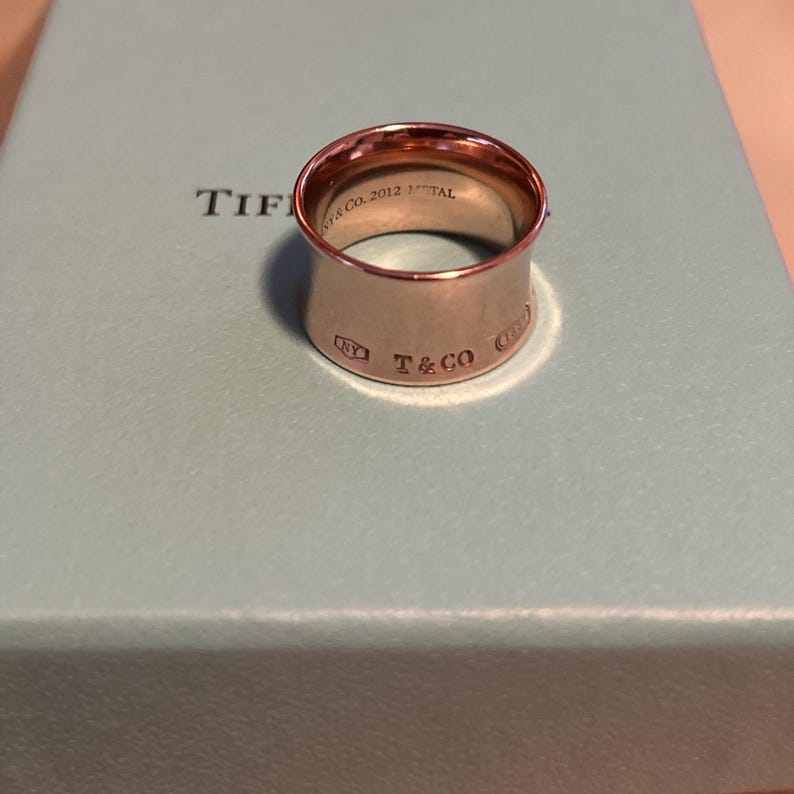 Tiffany & Co. 2012 Metal Rubedo Concave Ring Size 6 Wide Band 11.9mm - Etsy