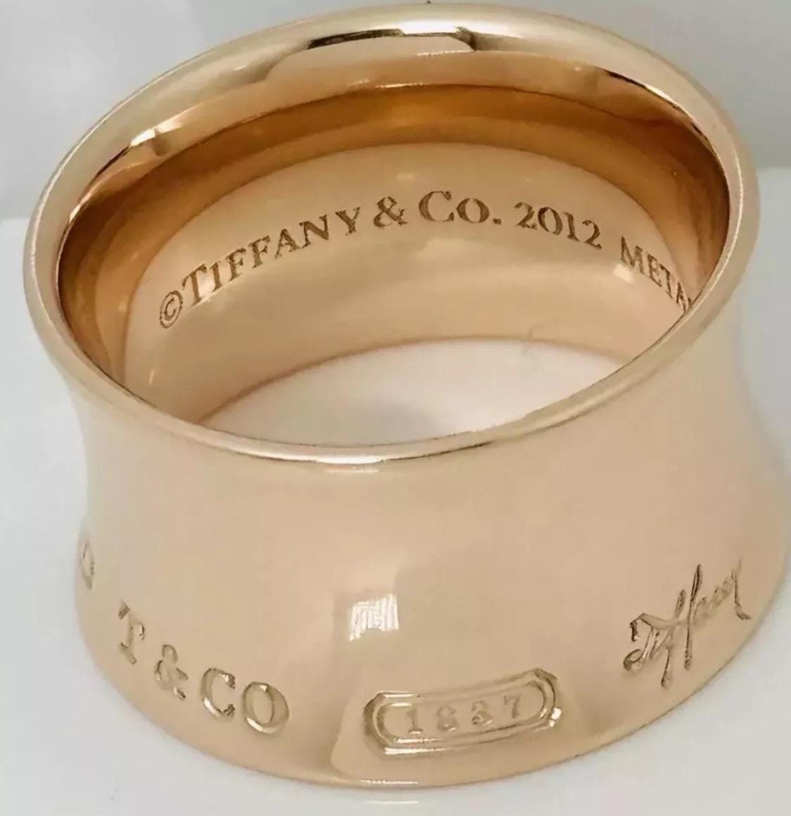 Tiffany & Co. 2012 Metal Rubedo Concave Ring Size 6 Wide Band 11.9mm - Etsy