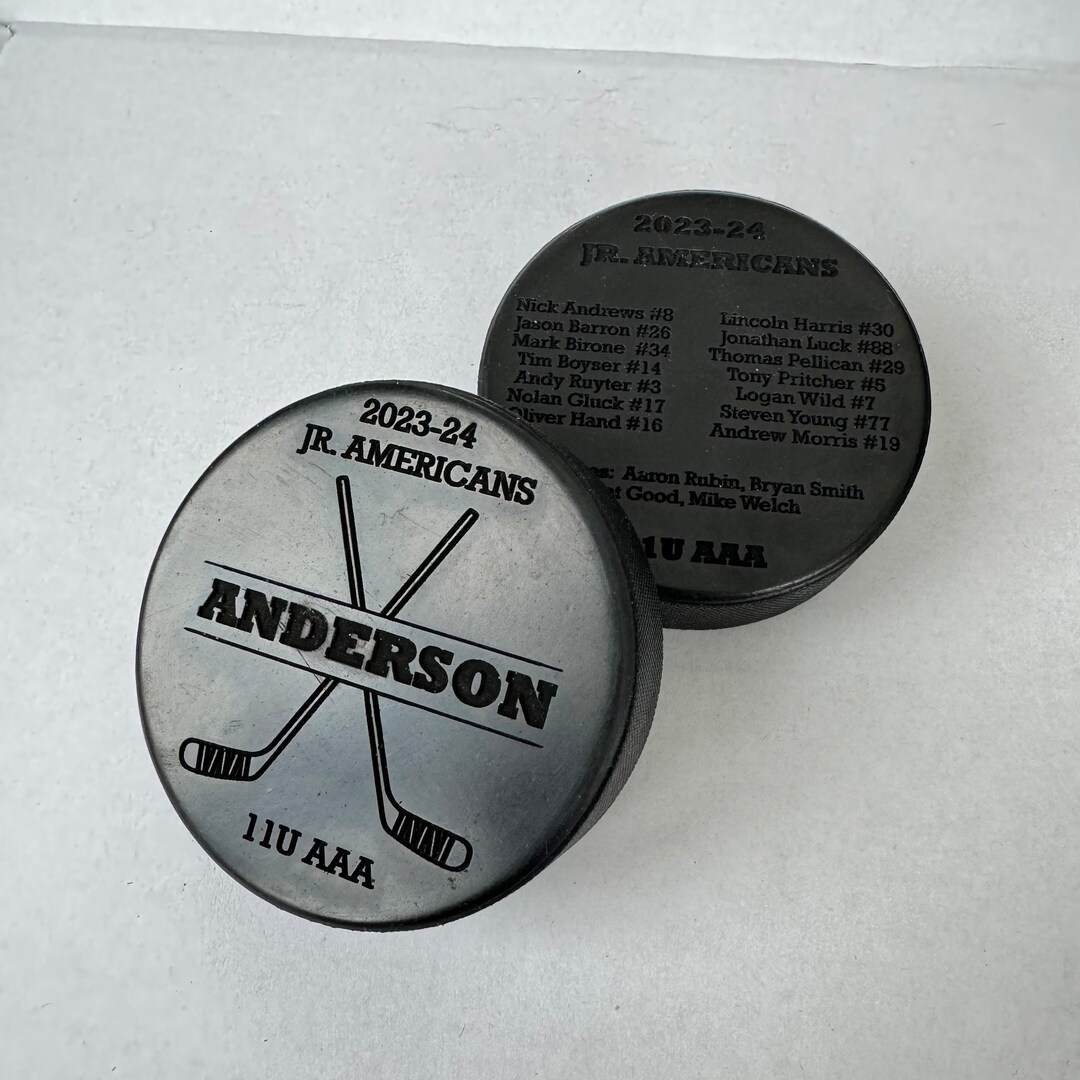 Team Hockey Puck (engraved) - Etsy