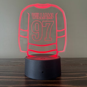 Hockey Jersey LED Night Light *PERSONALIZED* - Etsy