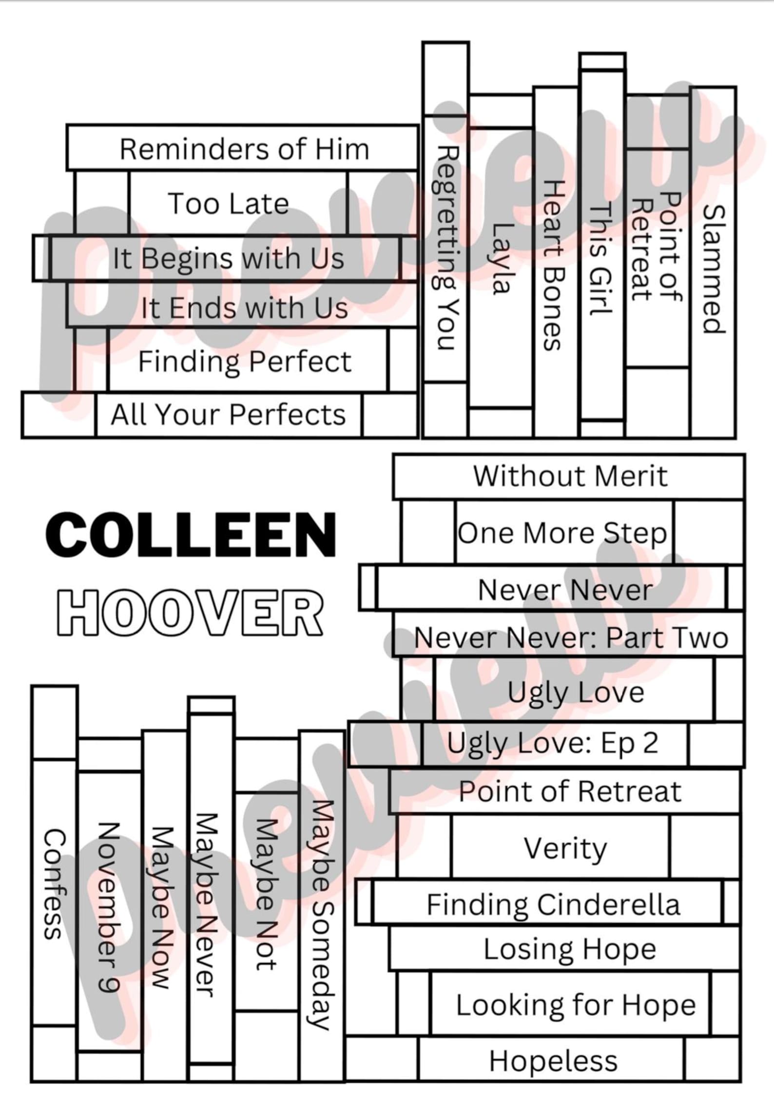 UPDATED Colleen Hoover Book Tracker/reading Journal - Etsy