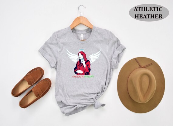Bella Canvas Mahsa Amini Angel T-shirt Stand With Iranian - Etsy