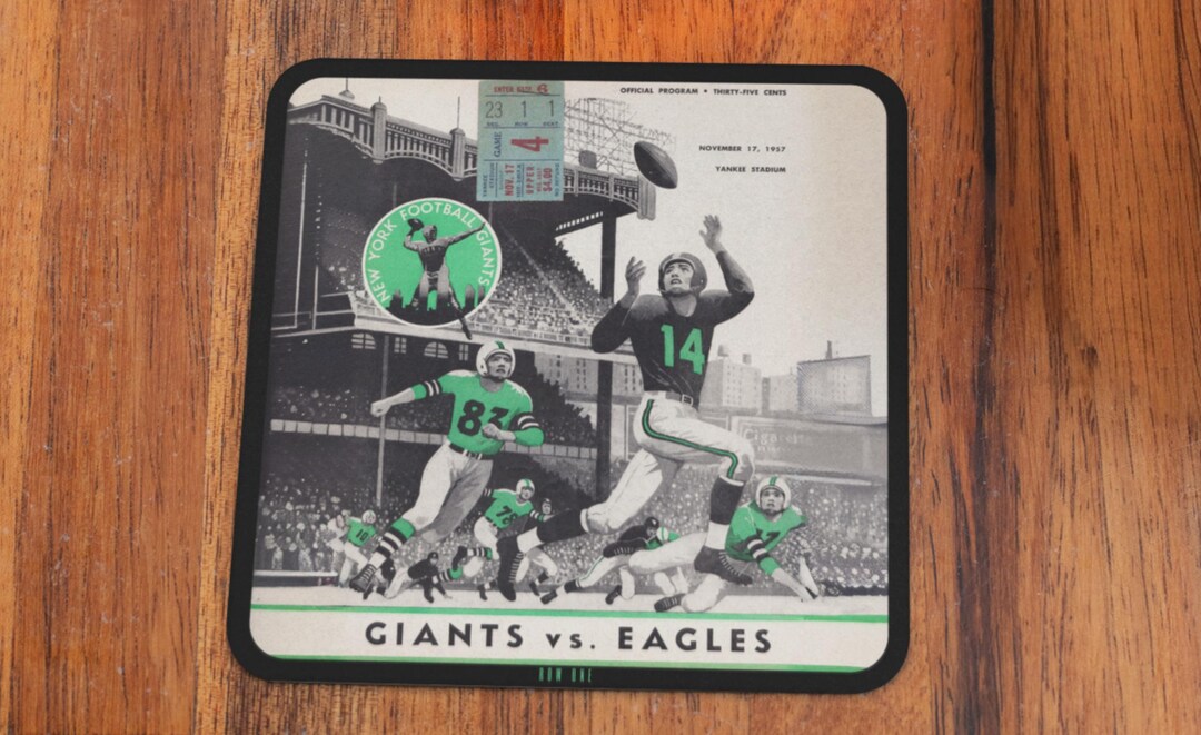 1957 Eagles Vs Giants Football Program Coasters: Vintage Sports Gift - Etsy